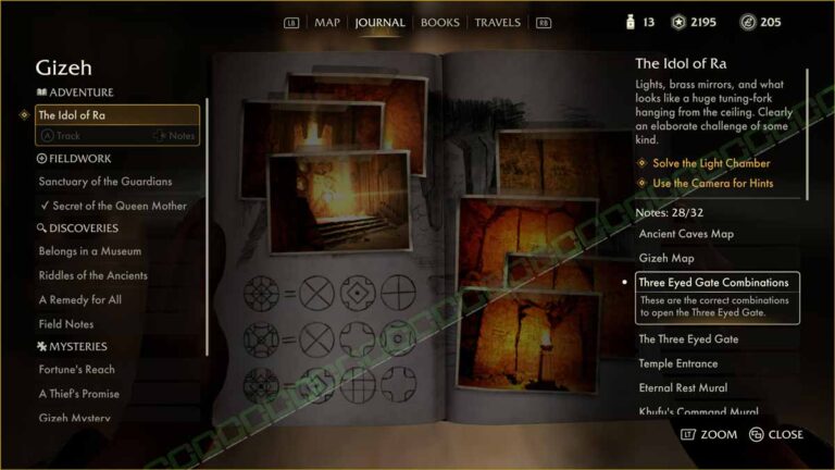 All Adventure Notes in Gizeh – The Idol of Ra Indiana Jones