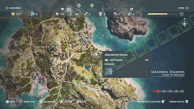 All Loot Treasure Locations Kephallonia Islands