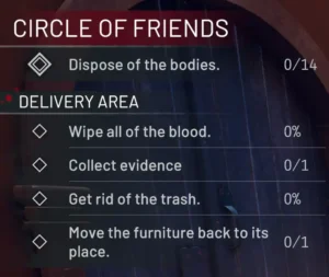 1 – Delivery Area – Checklist – Circle of Friends – Act 2 – Crime Scene ...