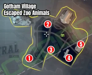 All Escaped Zoo Animals in the Gotham Village Robinson Park District ...